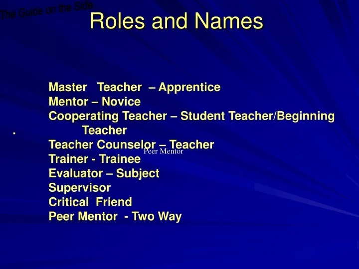 PPT - Roles and Names PowerPoint Presentation, free download - ID:9598945