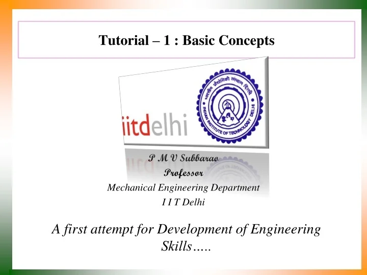 PPT - Tutorial – 1 : Basic Concepts PowerPoint Presentation, free download - ID:9599250