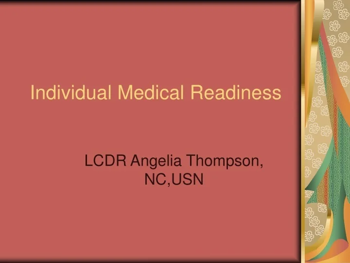 PPT - Individual Medical Readiness PowerPoint Presentation, free ...