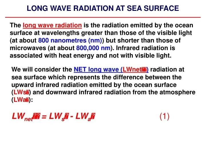 PPT - LONG WAVE RADIATION AT SEA SURFACE PowerPoint Presentation, free ...