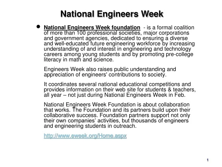PPT - National Engineers Week PowerPoint Presentation, free download ...