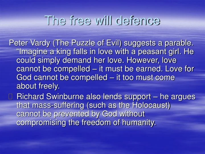 PPT - The free will defence PowerPoint Presentation, free download - ID ...