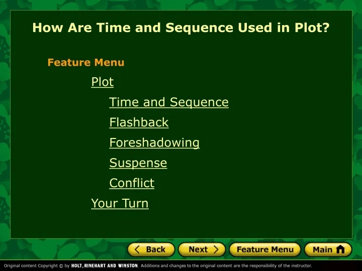 PPT - How Are Time and Sequence Used in Plot? PowerPoint Presentation ...