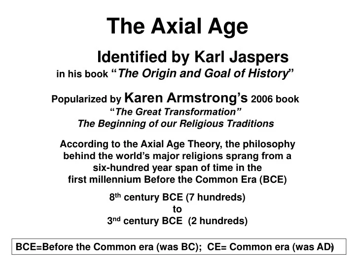 PPT - The Axial Age PowerPoint Presentation, free download - ID:9601431
