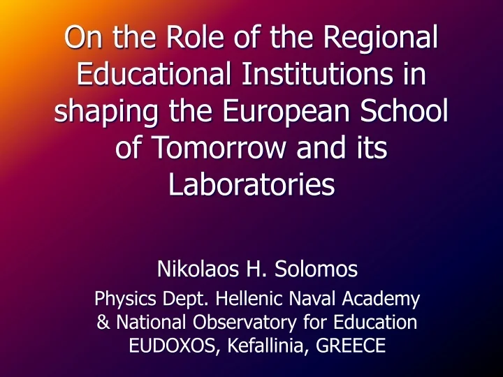 PPT - Nikolaos H. Solomos PowerPoint Presentation, free download - ID ...