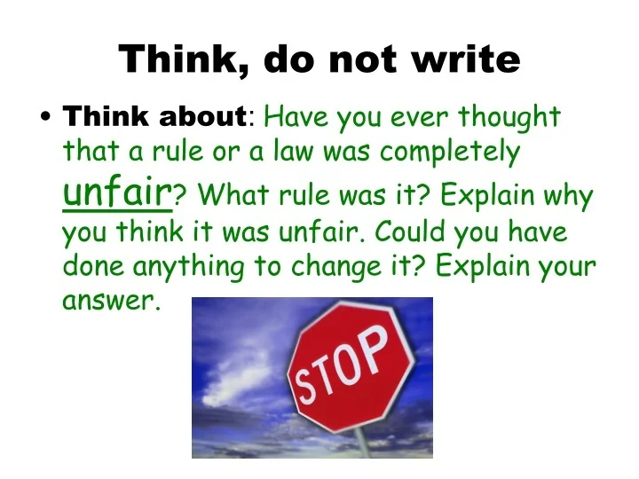 PPT - Think, do not write PowerPoint Presentation, free download - ID ...
