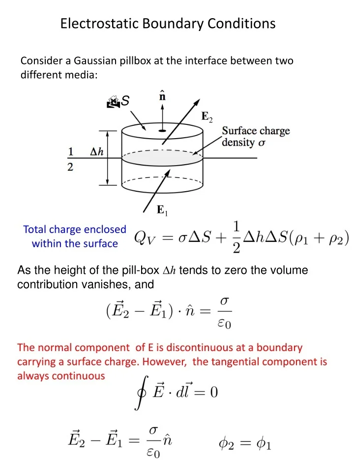 PPT - Electrostatic Boundary Conditions PowerPoint Presentation, free ...