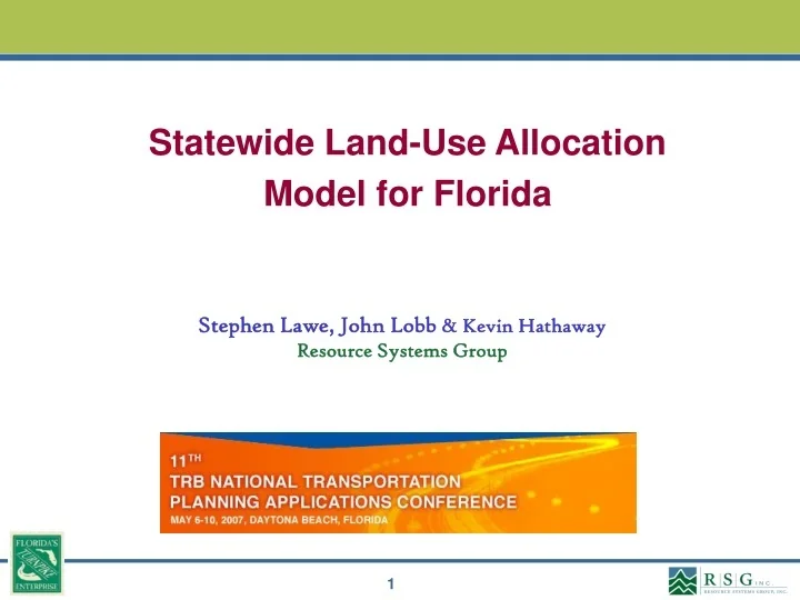PPT - Statewide Land-Use Allocation Model for Florida PowerPoint ...