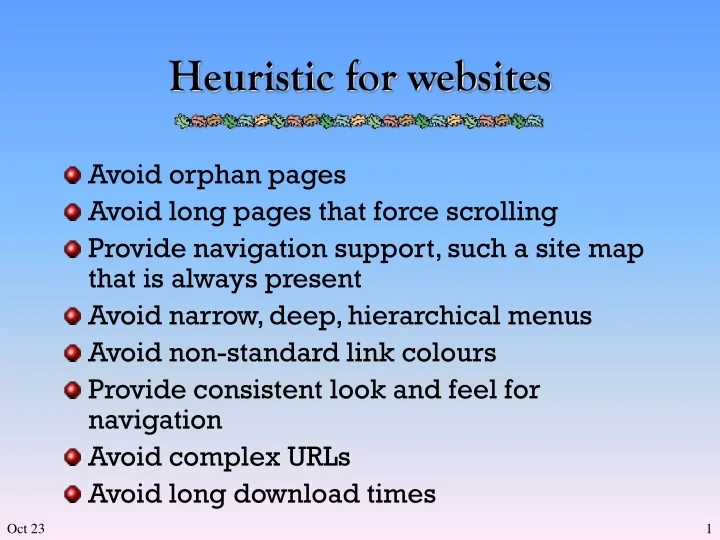 PPT - Heuristic for websites PowerPoint Presentation, free download ...
