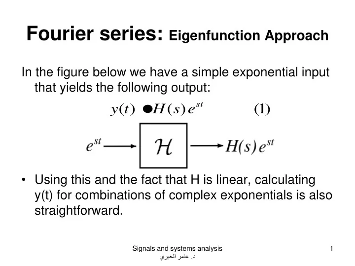 PPT - Fourier series: Eigenfunction Approach PowerPoint Presentation ...