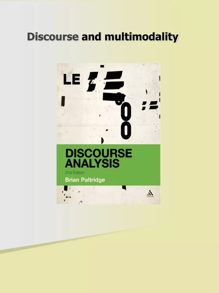 Ppt Discourse And Multimodality Powerpoint Presentation Free