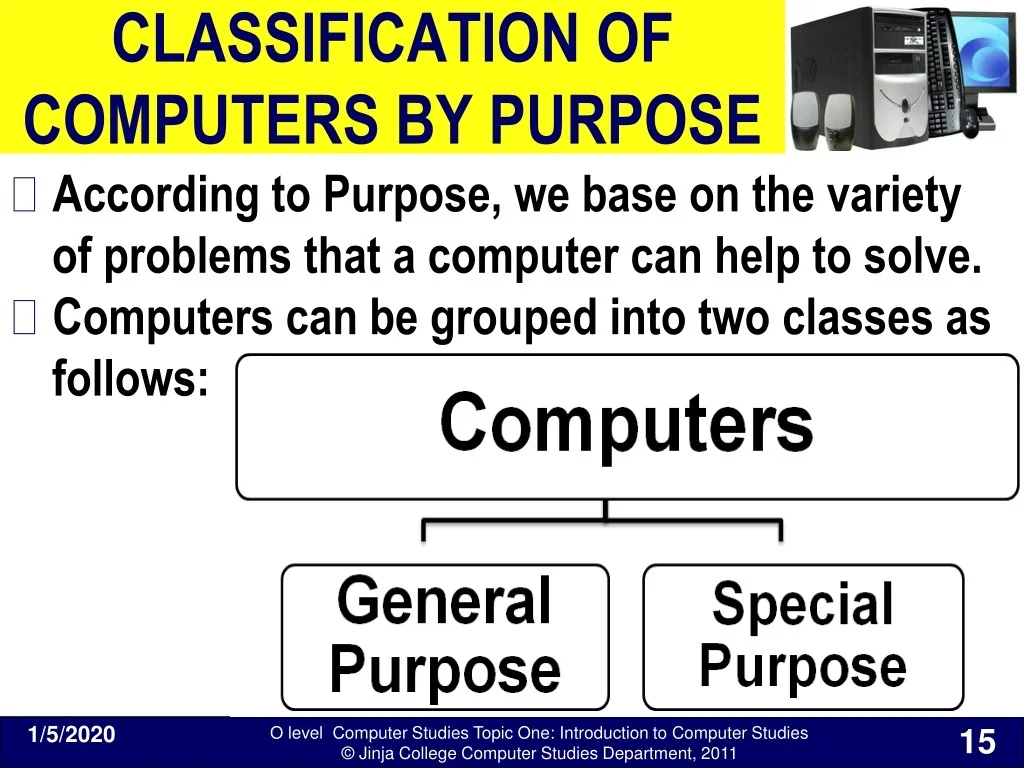 PPT INTRODUCTION TO COMPUTER STUDIES Unit Six Classification Of