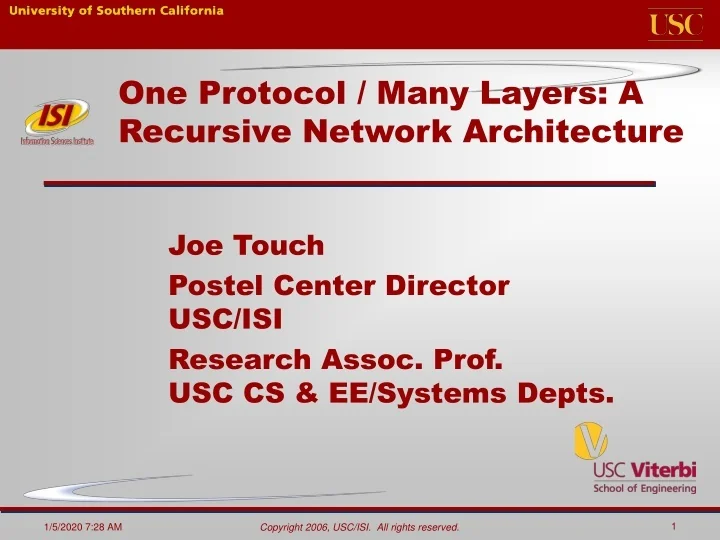 PPT - One Protocol / Many Layers: A Recursive Network Architecture ...