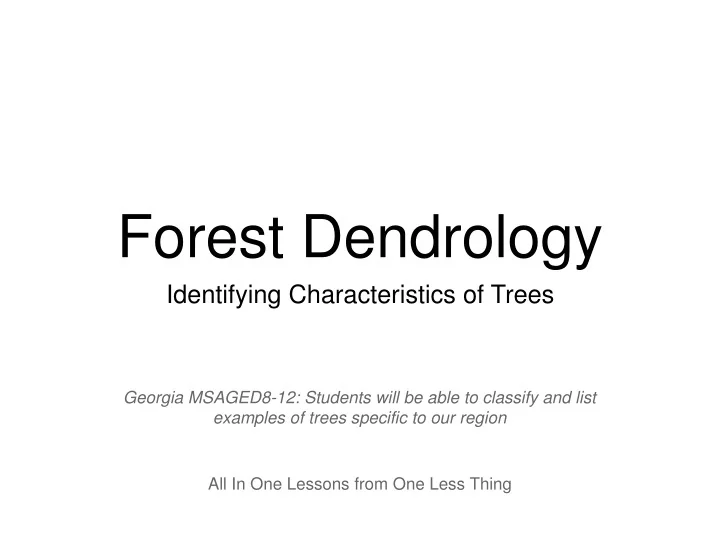 PPT - Forest Dendrology PowerPoint Presentation, free download - ID:9607588