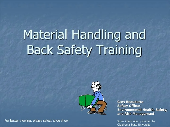 PPT - Material Handling and Back Safety Training PowerPoint ...
