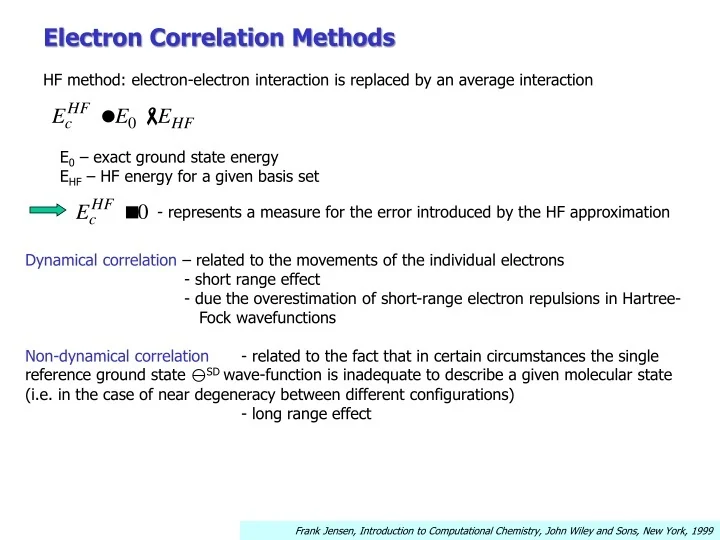 Ppt Electron Correlation Methods Powerpoint Presentation Free