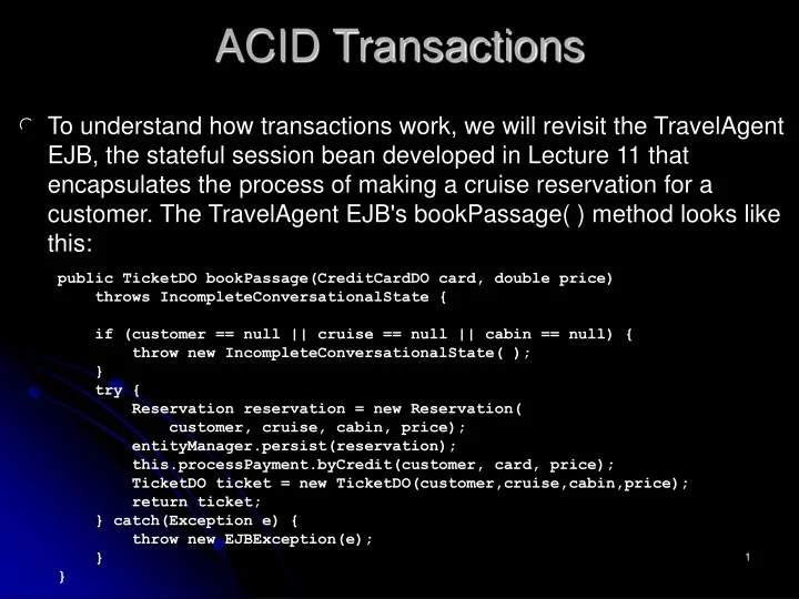 PPT - ACID Transactions PowerPoint Presentation, free download - ID:9610373