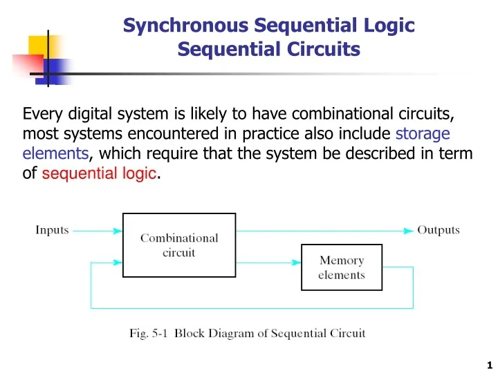 PPT - Synchronous Sequential Logic Sequential Circuits PowerPoint ...