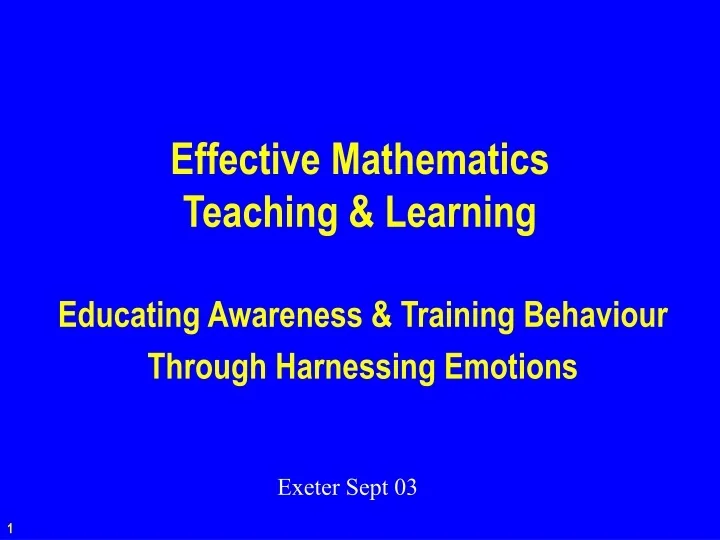 PPT - Effective Mathematics Teaching & Learning PowerPoint Presentation ...