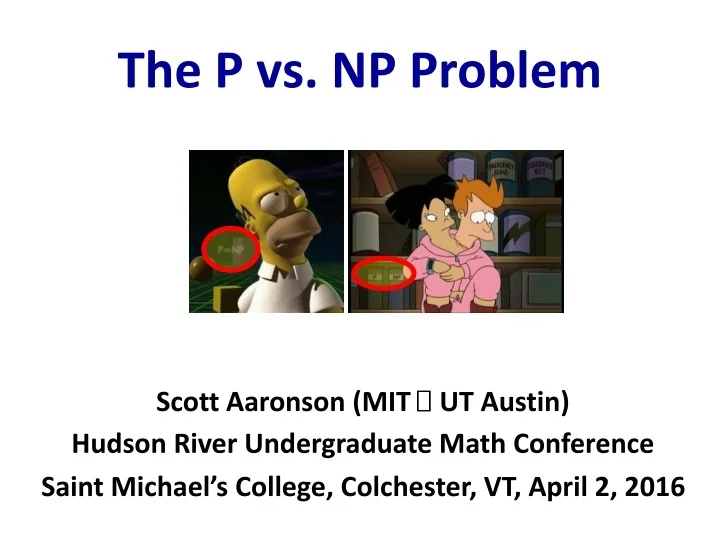 PPT - The P vs. NP Problem PowerPoint Presentation, free download - ID ...