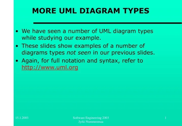 PPT - MORE UML DIAGRAM TYPES PowerPoint Presentation, free download ...