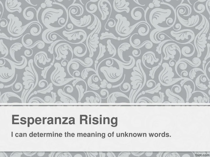 PPT - Esperanza Rising PowerPoint Presentation, free download - ID:9613980