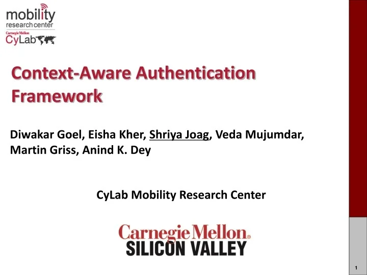 PPT - Context-Aware Authentication Framework PowerPoint Presentation, free download - ID:9614567