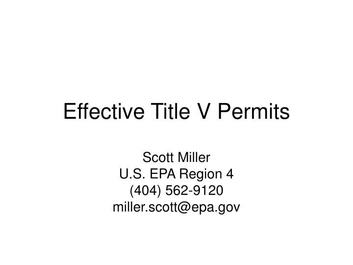 PPT - Effective Title V Permits PowerPoint Presentation, free download ...