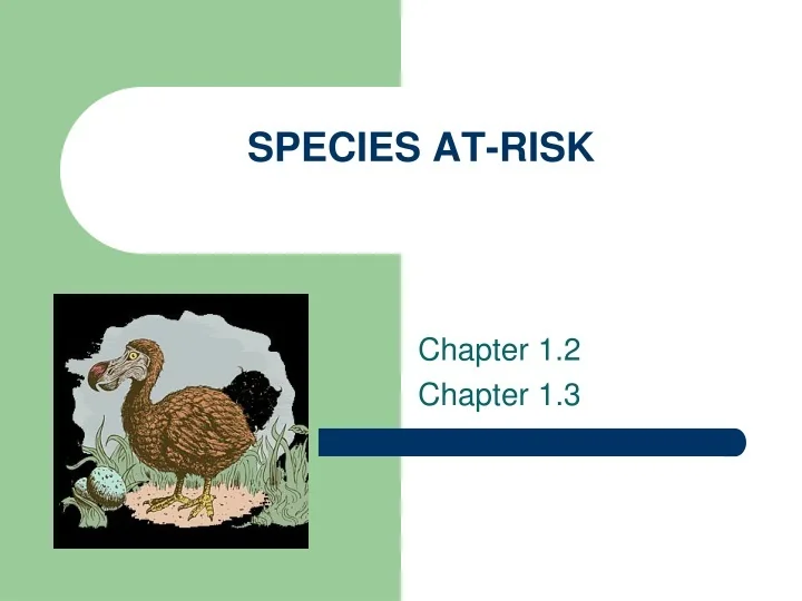 PPT - SPECIES AT-RISK PowerPoint Presentation, free download - ID:9616874