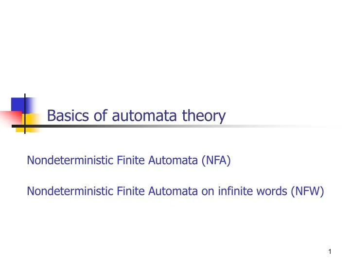 PPT - Basics of automata theory PowerPoint Presentation, free download - ID:9617169