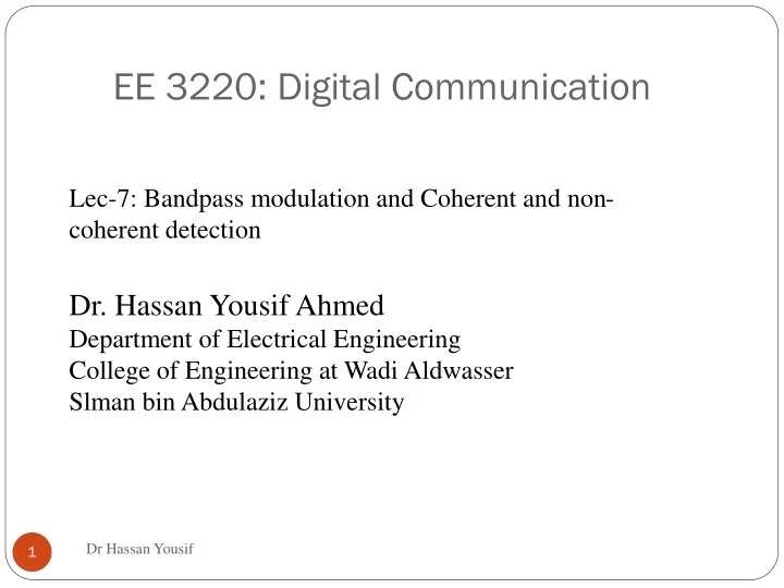 PPT - EE 3220: Digital Communication PowerPoint Presentation, free ...
