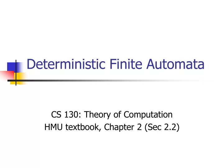 Ppt Deterministic Finite Automata Powerpoint Presentation Free