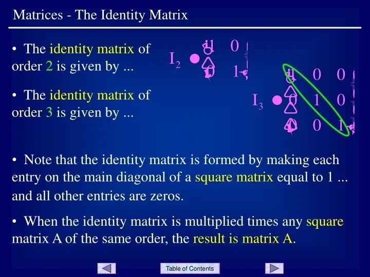 PPT - Matrices - The Identity Matrix PowerPoint Presentation, free ...