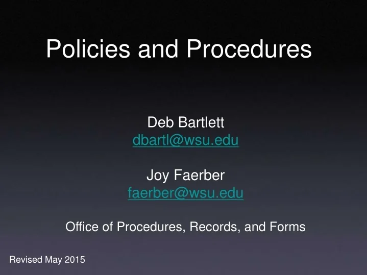 PPT - Policies and Procedures PowerPoint Presentation, free download ...