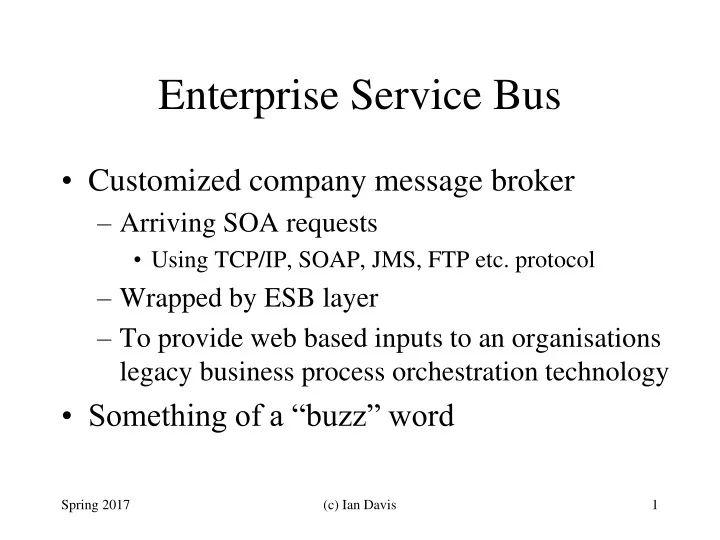 PPT - Enterprise Service Bus PowerPoint Presentation, free download ...