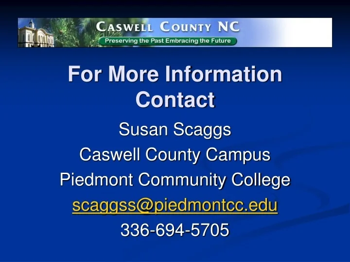 PPT - For More Information Contact PowerPoint Presentation, free ...