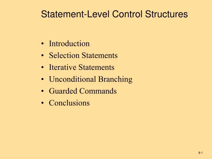 PPT - Statement-Level Control Structures PowerPoint Presentation, free ...