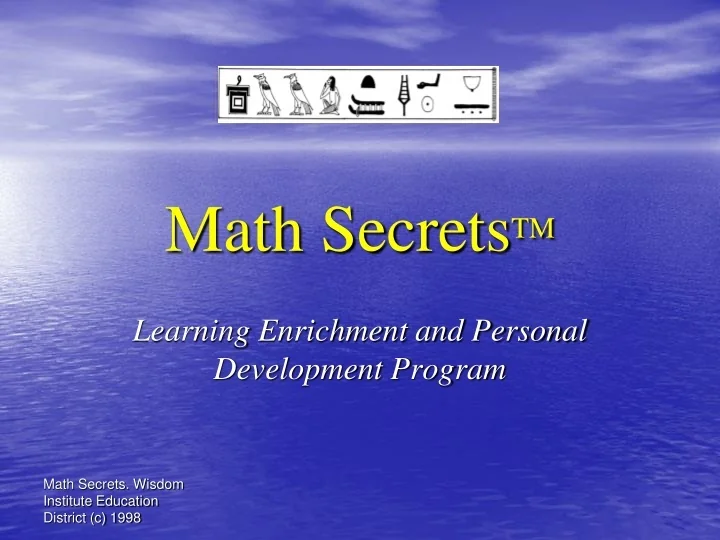 PPT - Math Secrets TM PowerPoint Presentation, free download - ID:9622768