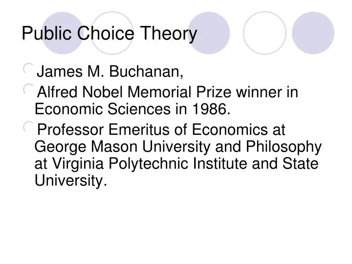 PPT - Public Choice Theory PowerPoint Presentation, free download - ID ...