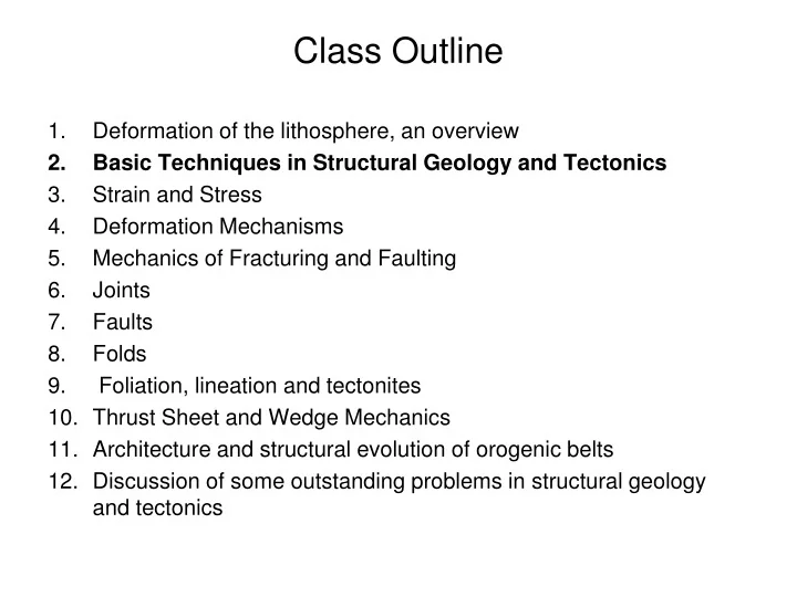 PPT - Class Outline PowerPoint Presentation, free download - ID:9623805