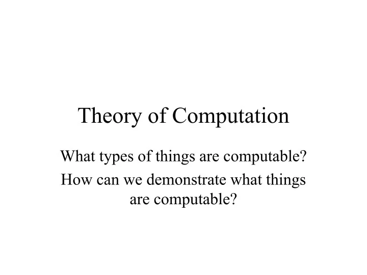 PPT - Theory of Computation PowerPoint Presentation, free download - ID ...