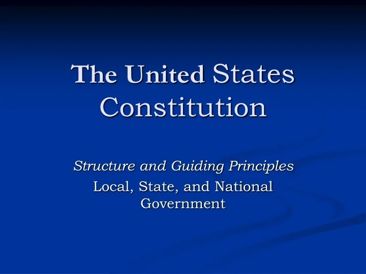 PPT - The United States Constitution PowerPoint Presentation, free ...