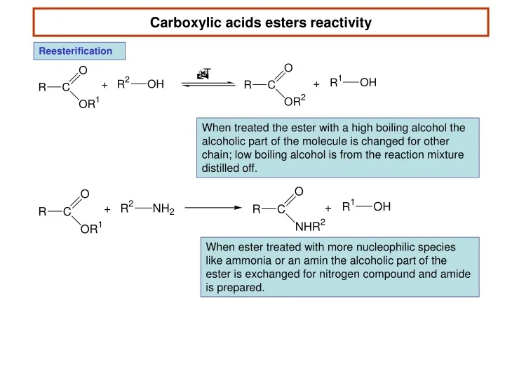 PPT - Carboxylic acids esters reactivity PowerPoint Presentation, free ...