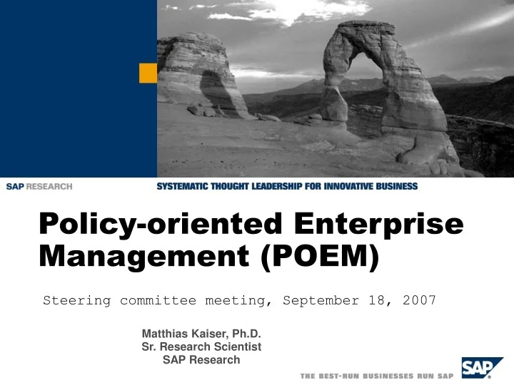 PPT - Policy-oriented Enterprise Management (POEM) PowerPoint ...