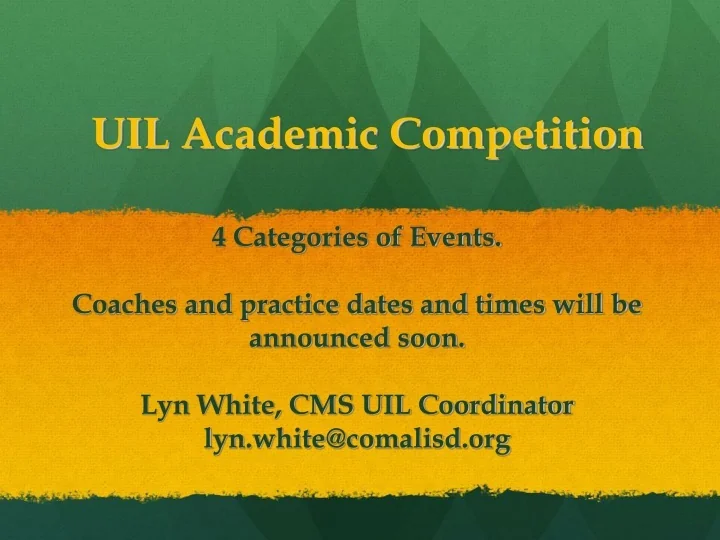 PPT - UIL Academic Competition PowerPoint Presentation, free download ...