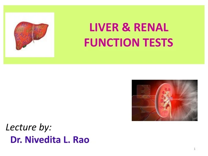 PPT - Liver & RENAL FUNCTION TESTS PowerPoint Presentation - ID:9627439