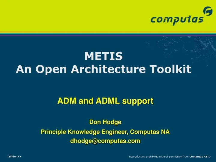 PPT - METIS An Open Architecture Toolkit PowerPoint Presentation, free ...