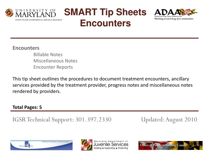 PPT - Encounters Billable Notes Miscellaneous Notes Encounter Reports ...