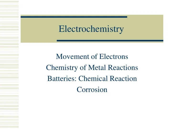 PPT - Electrochemistry PowerPoint Presentation, free download - ID:9631765