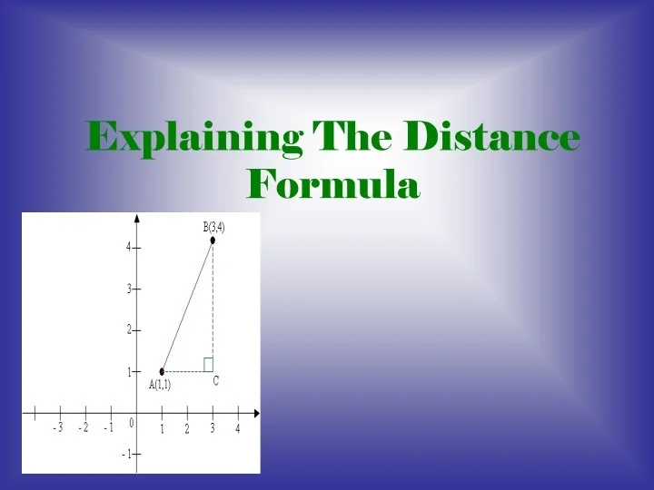 PPT - Explaining The Distance Formula PowerPoint Presentation, free ...